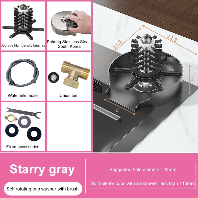 Sink Cup Washer Bar Glass Rinser coffee Milk Tea Commercial Bottle ...