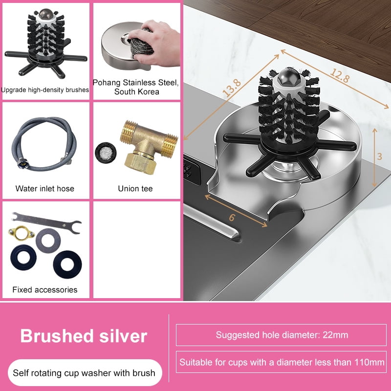 Sink Cup Washer Bar Glass Rinser coffee Milk Tea Commercial Bottle ...