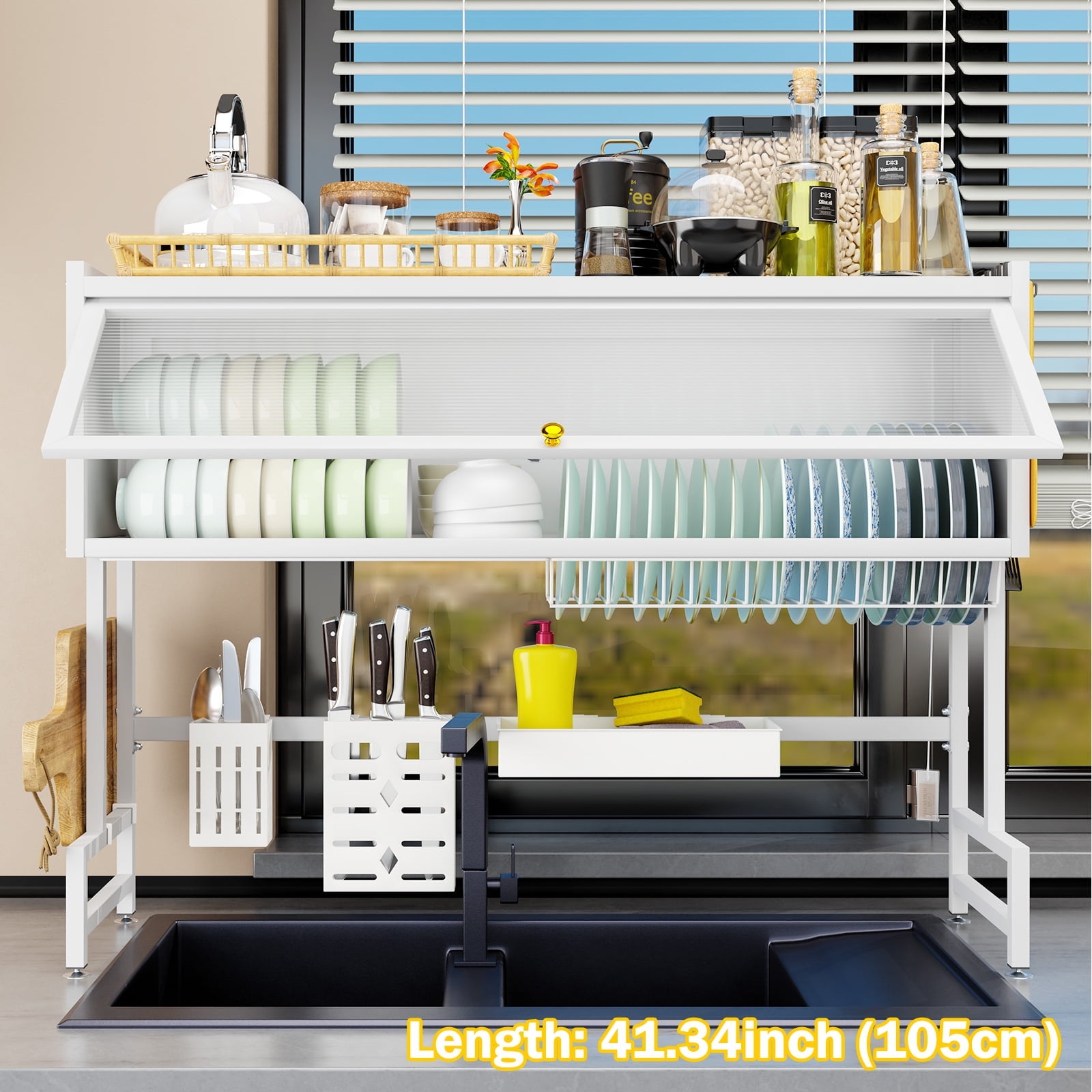 Stainless Steel Sink Drying Rack for Dishes，Bowls, CutleryOver The Sink ...