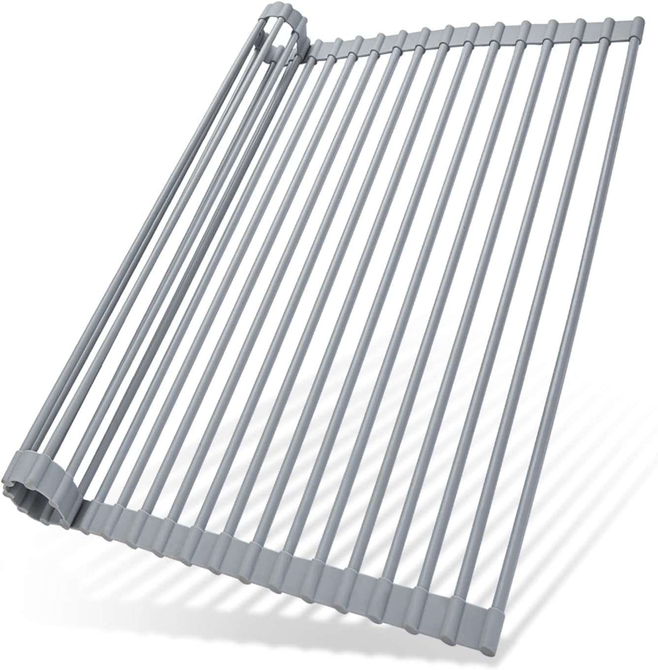 Over Sink Dish Drainer, Silicone Wrapped, 17.6" W x 15.4" L, Large Over ...