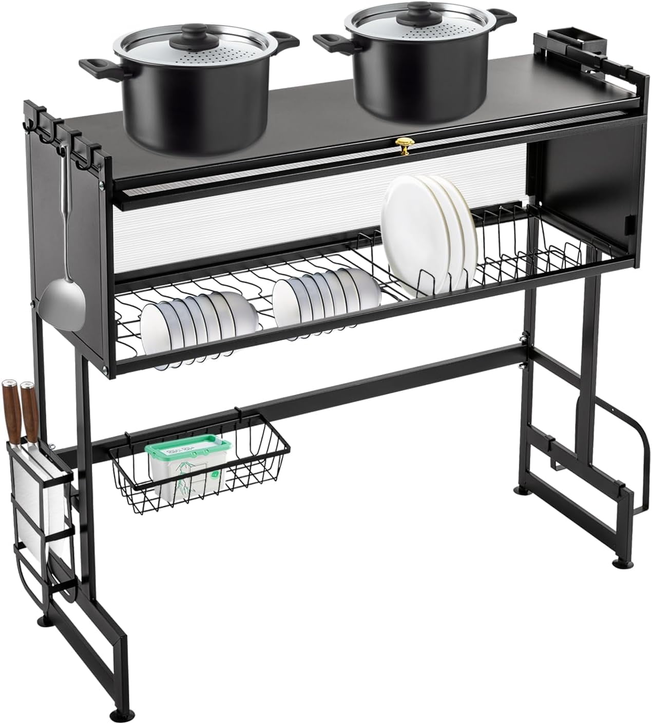 Over The Sink Dish Drying Rack 2 Tier Metal Over Sink Dish Rack for ...