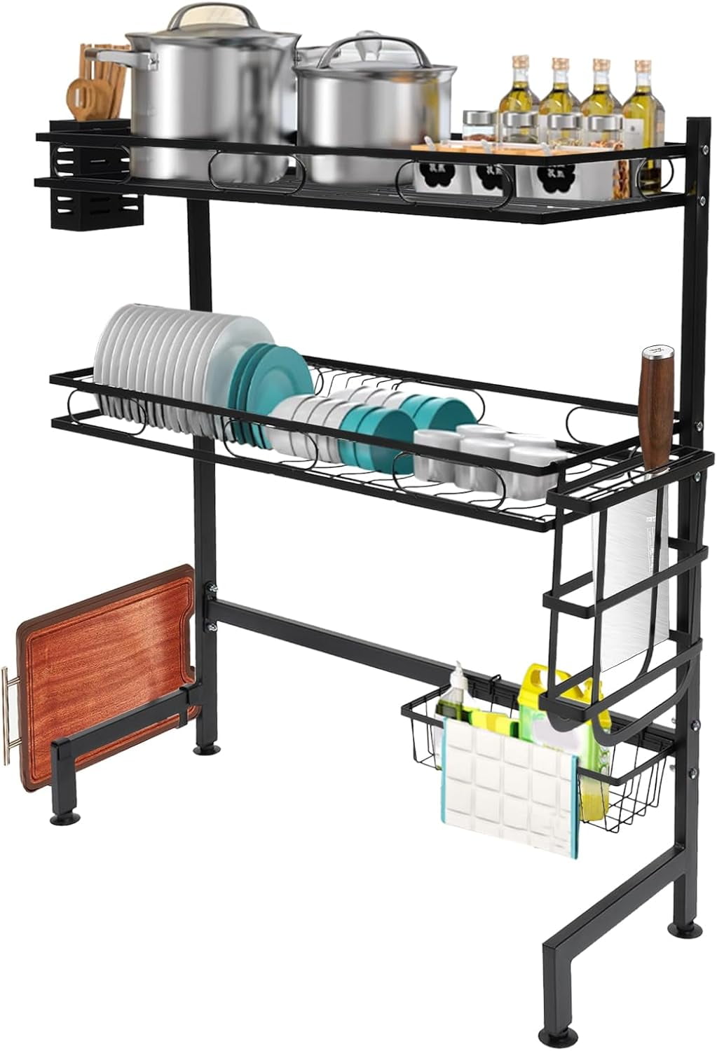 Over The Sink Dish Drying Rack 2 Tier Metal Over Sink Dish Rack for ...