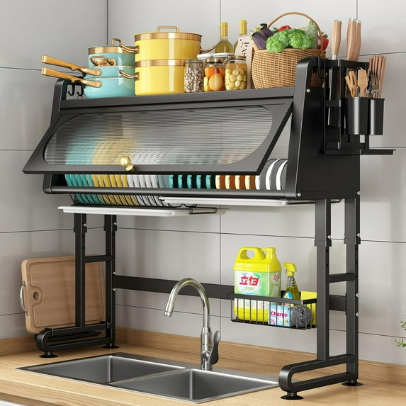 Over The Sink Dish Drying Rack Adjustable Length 28.34 to 31.49 Inches ...