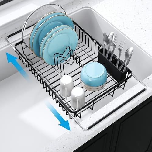 in Sink Dish Drying Rack, Expandable Stainless Steel Dish Drainers for ...