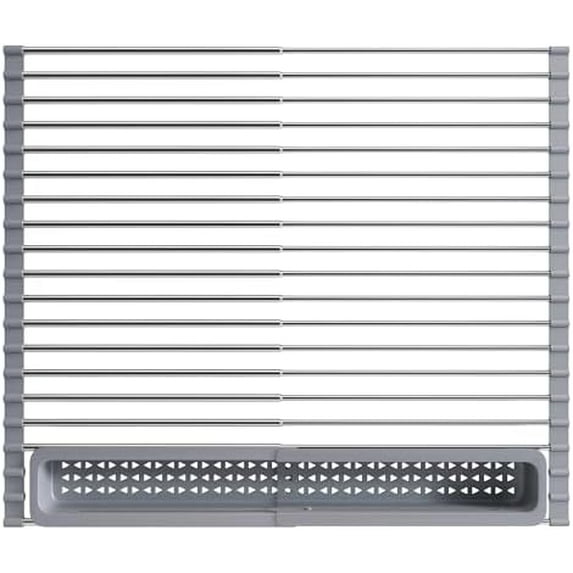 Over The Sink Dish Drying Rack for Kitchen, Expandable (12.8"-23.8" D x ...