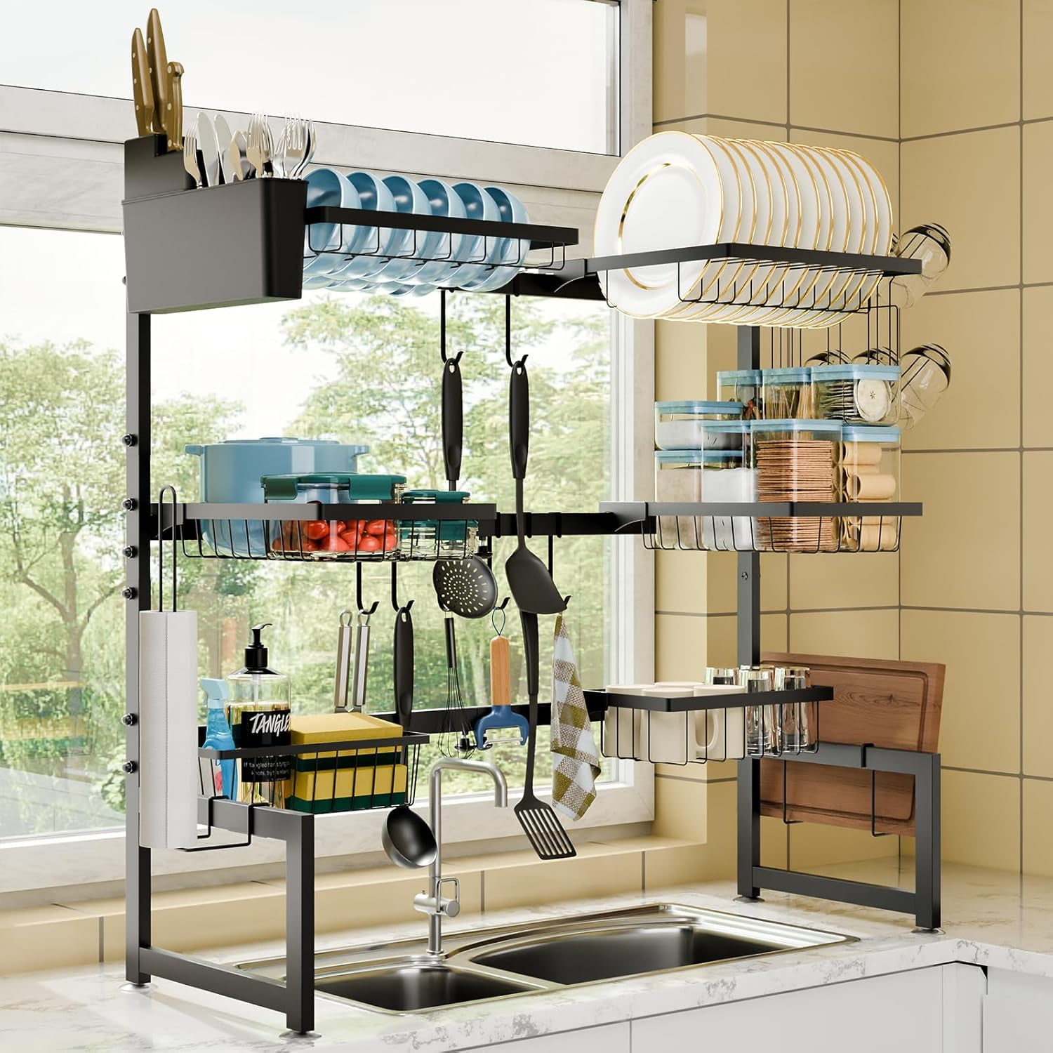 Over The Sink Dish Drying Rack XLarge 3 Tier Dish Drainers Drying Rack ...