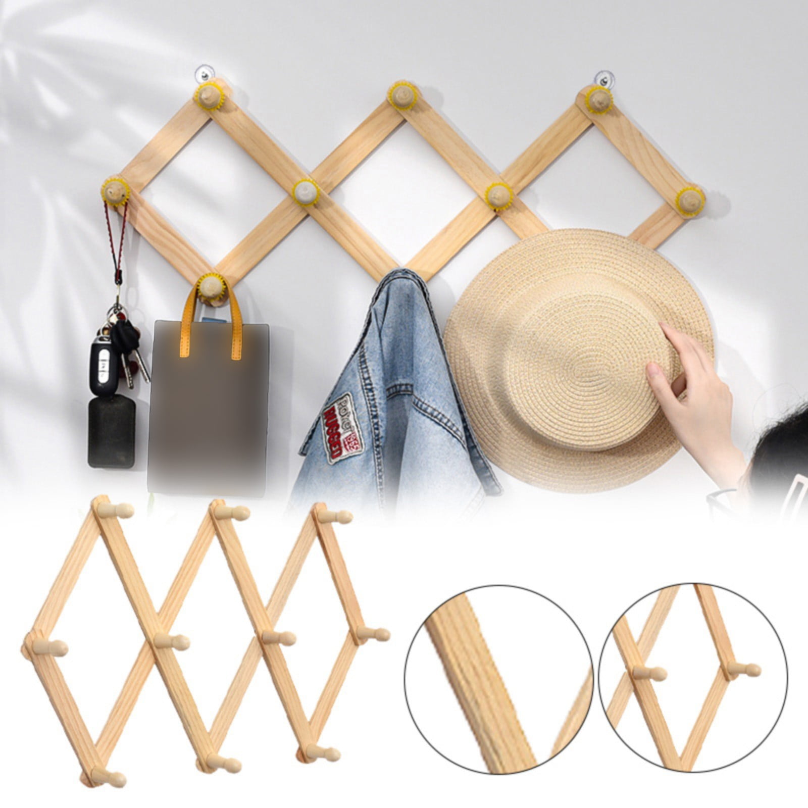 Over The Sink Dish Rack Accordion Wall Mounted Wooden Wall Expandable ...