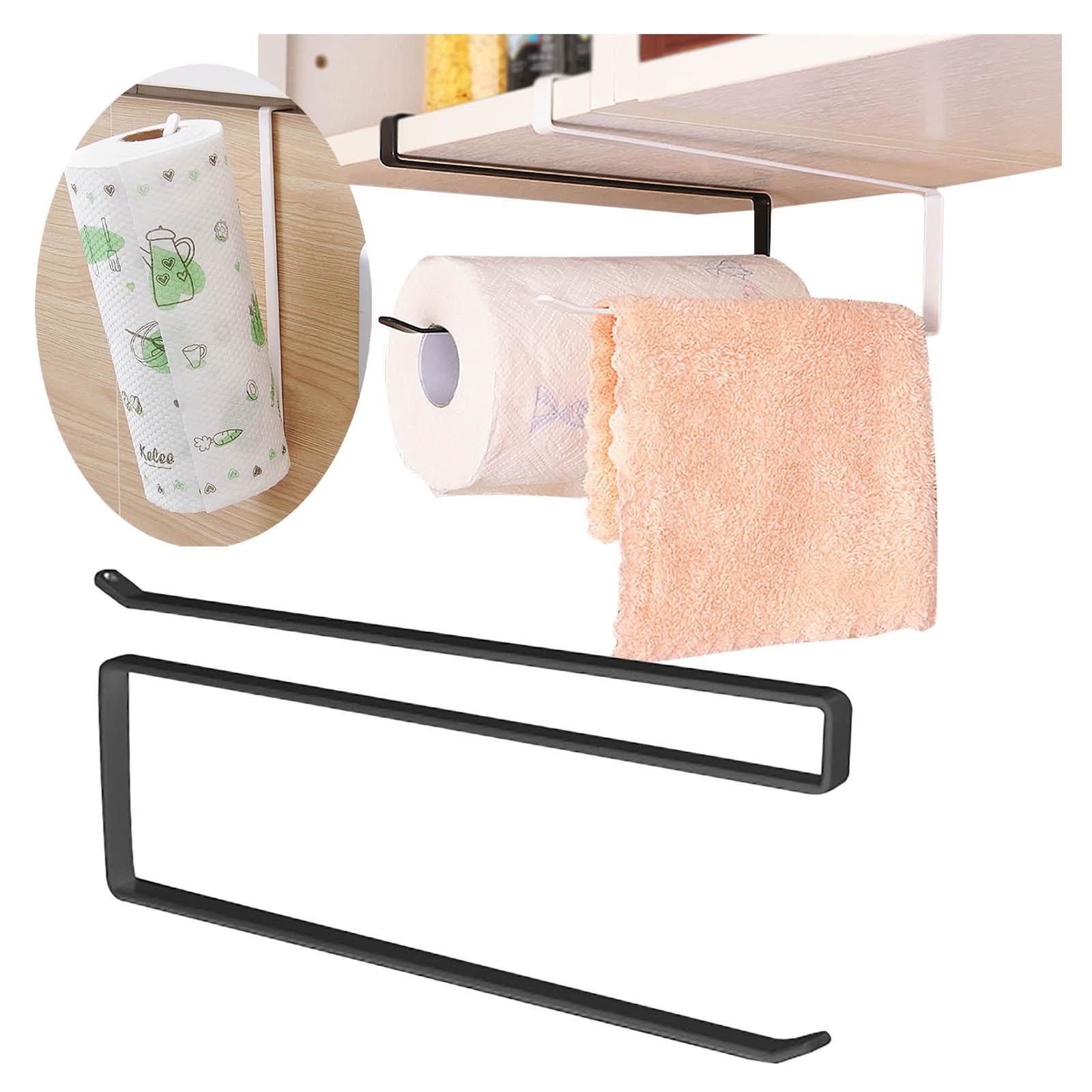 Over The Sink Dish Rack Kitchen Perforated Paper Towel Holder Black ...