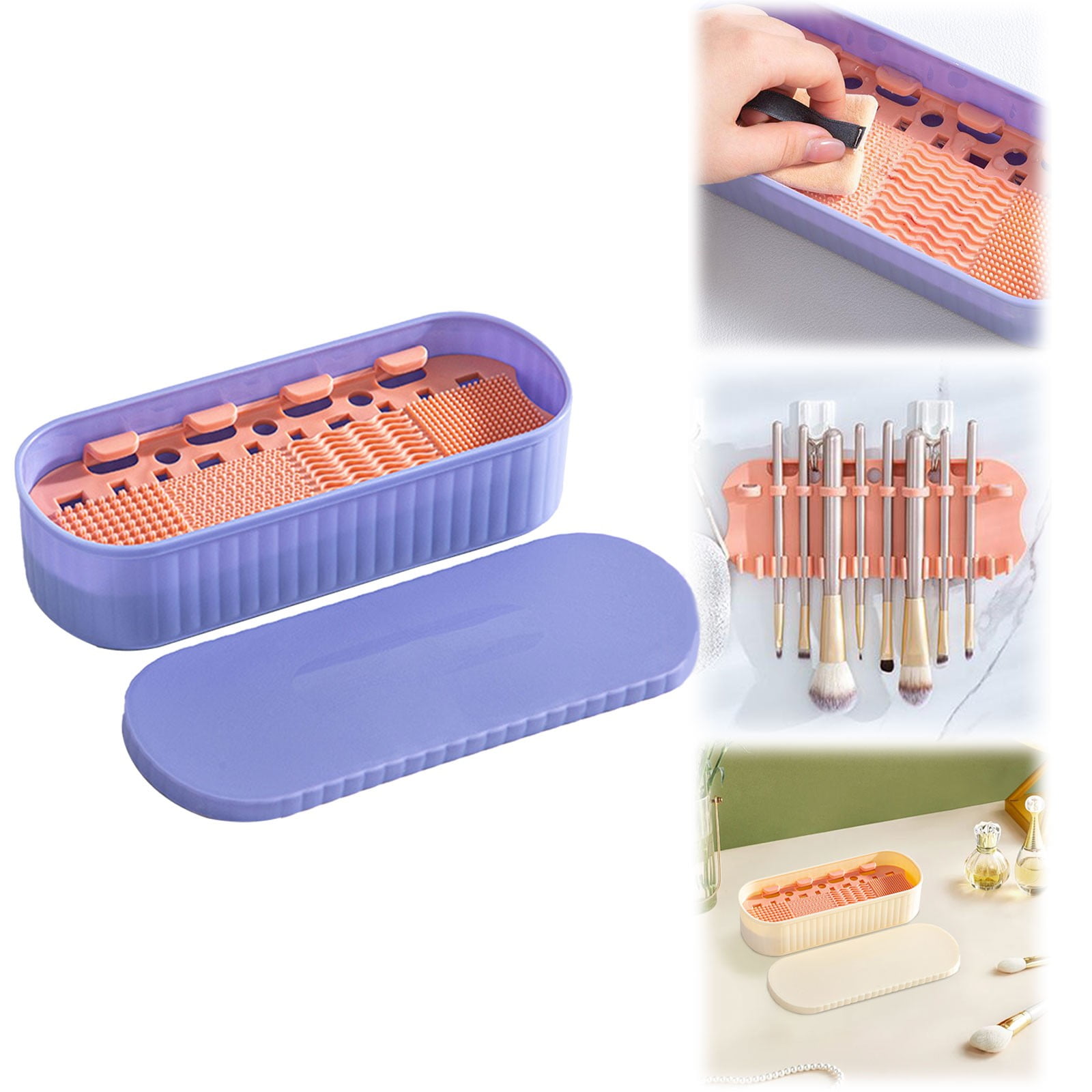 Over The Sink Dish Rack Makeup Brush Cleaning Box Silicone Makeup Egg ...