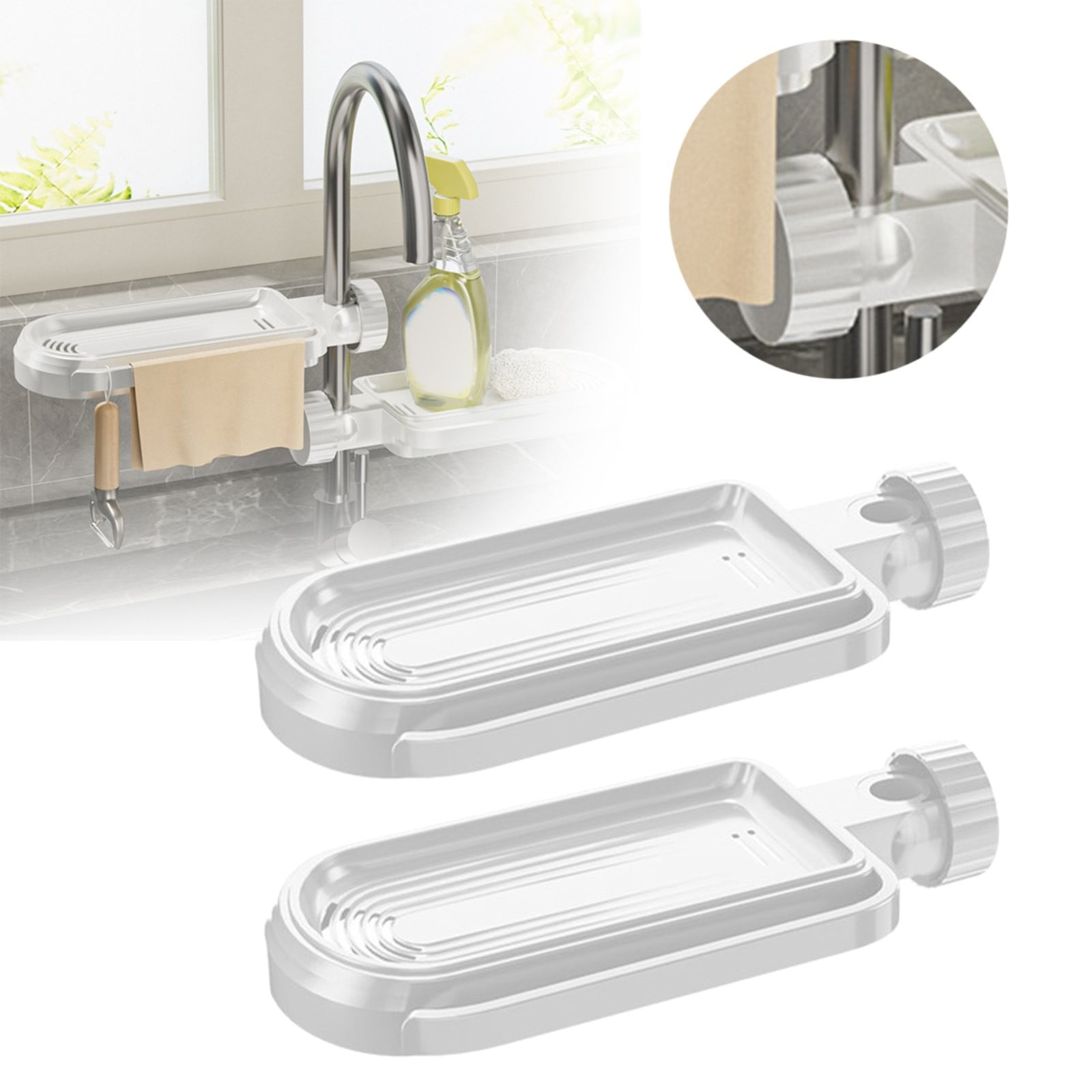 Over The Sink Dish Rack Sink Sponge Shelf Drain Rack Hanging Storage ...