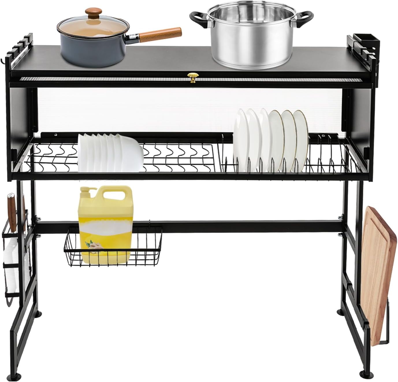 Over Sink Dish Racks for Kitchen Counter 2-Tier Dish Drainer Drying ...