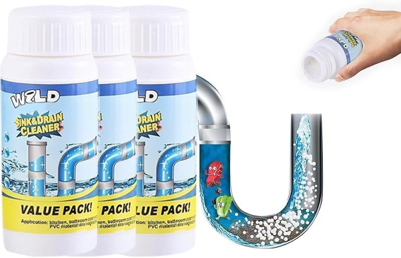 Sink & Drain Cleaner, Fast-Acting Granular Cleaner Dissolves Hair ...