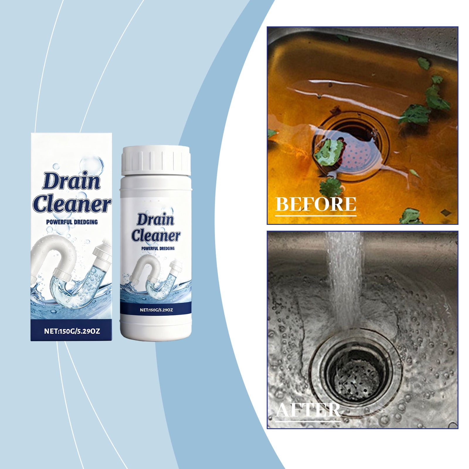 Sink Drain Cleaner, Pipe Cleaner, Drain Cleaner, Highly Effective Drain ...