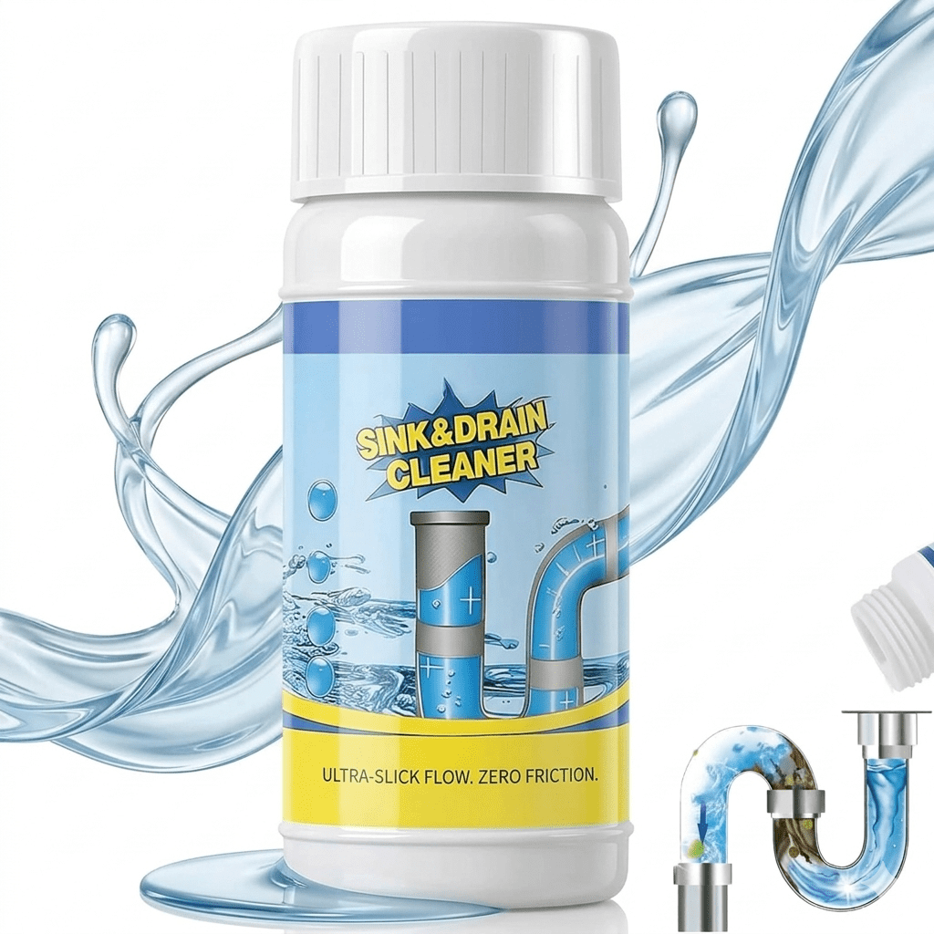 Sink & Drain Cleaner Powder, Fast Foaming Clog Remover for Grease Hair ...