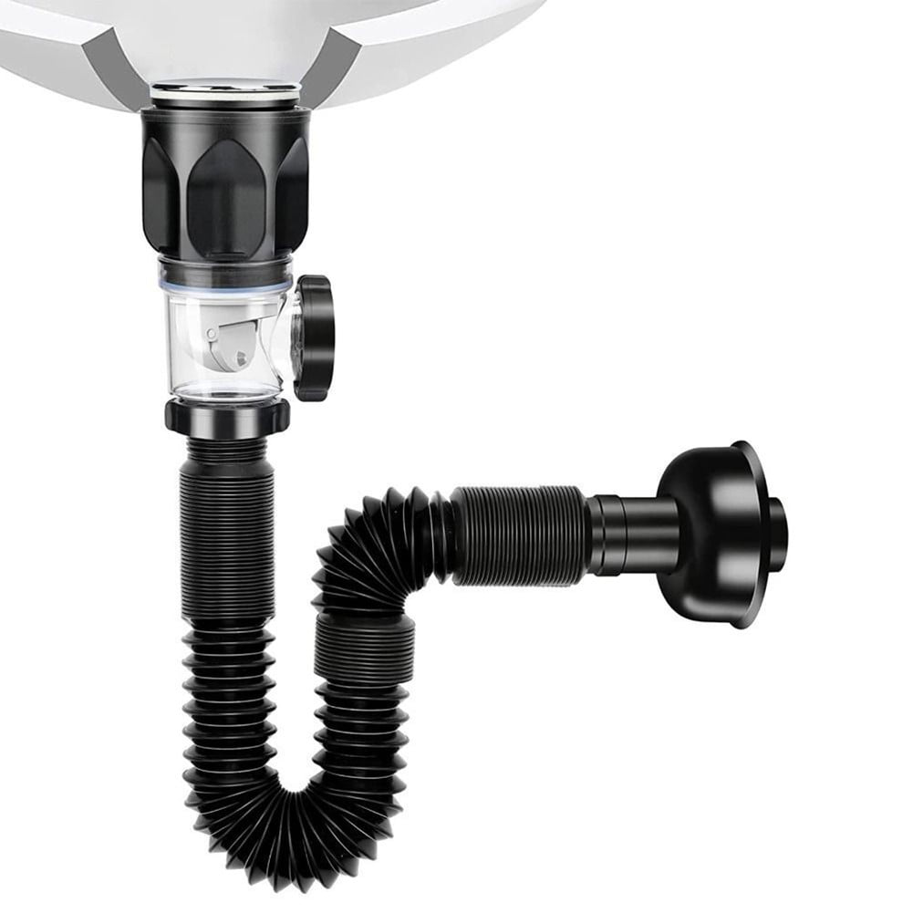 Sink Drain Kit Flexible Drain Pipe Stretchable Universal Drainage ...