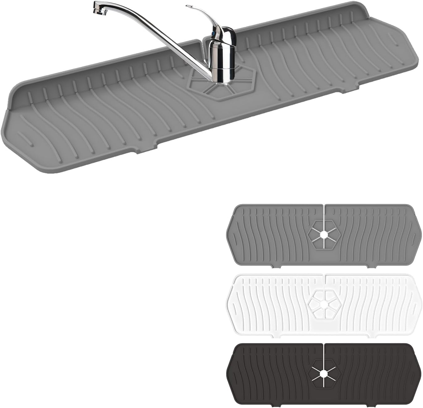 Sink Drain Mat Behind Faucet,Faucet Guard Draining Mat, 90 ° Foldable ...