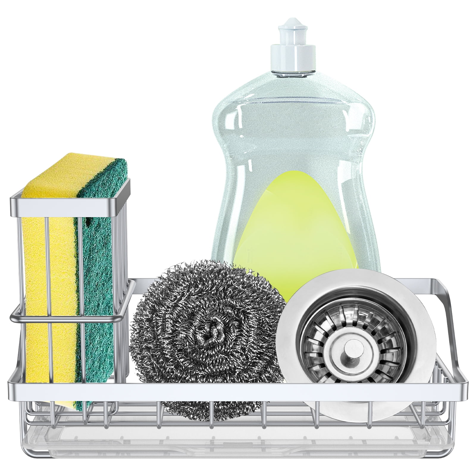 Sink Drain Rack Stainless Steel Sink Sponge Holder Sink Organizer Rack ...