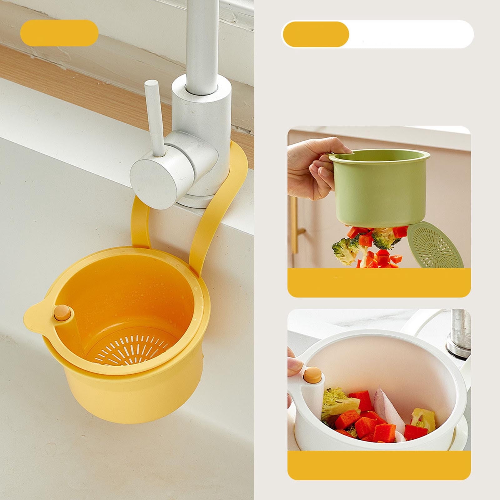 Sink Drain Strainer Basket, Round Sink Food Catcher,, Hanging Sink ...