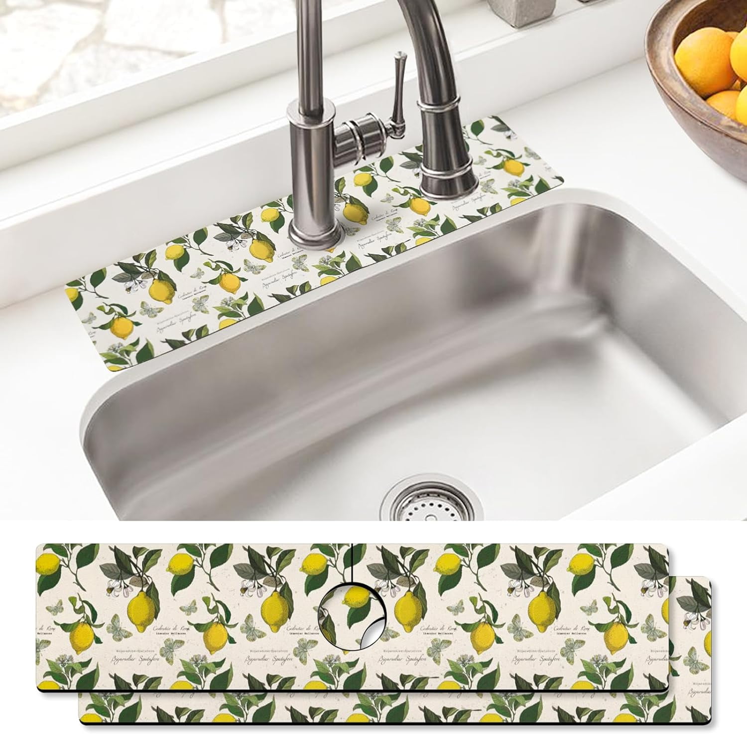 Sink Faucet Absorbing Mat, 2 Pack Drying Mat Around Faucet Sink Splash ...