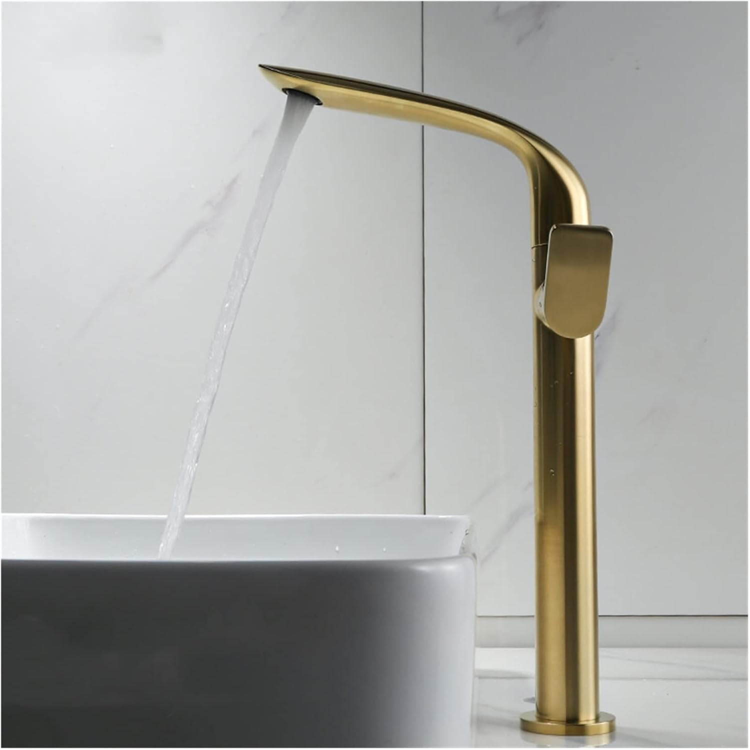 Sink Faucet Bathroom Hot and Cold Gold Single Lever Basin Water Mixer ...
