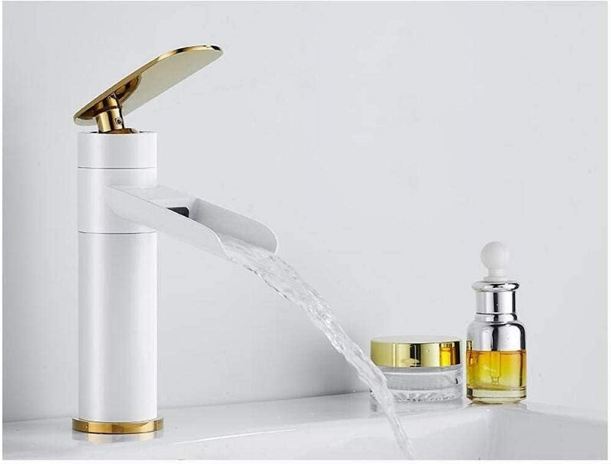 Sink Faucet,Black Gold Bathroom Faucet Brass Basin Mixer Waterfall ...