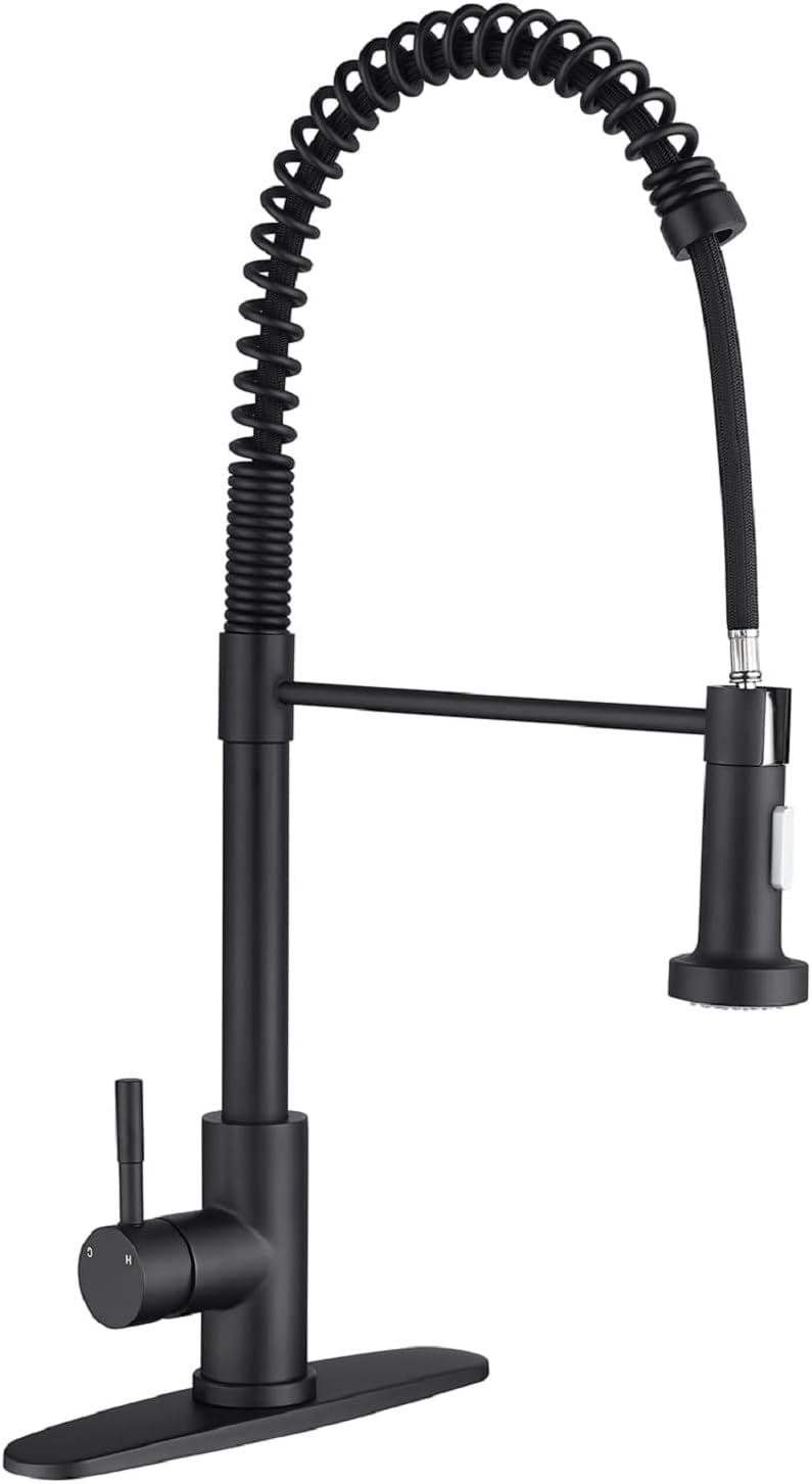 Sink Faucet, Commercial Spring Kitchen Sink Faucet with Pull Out ...