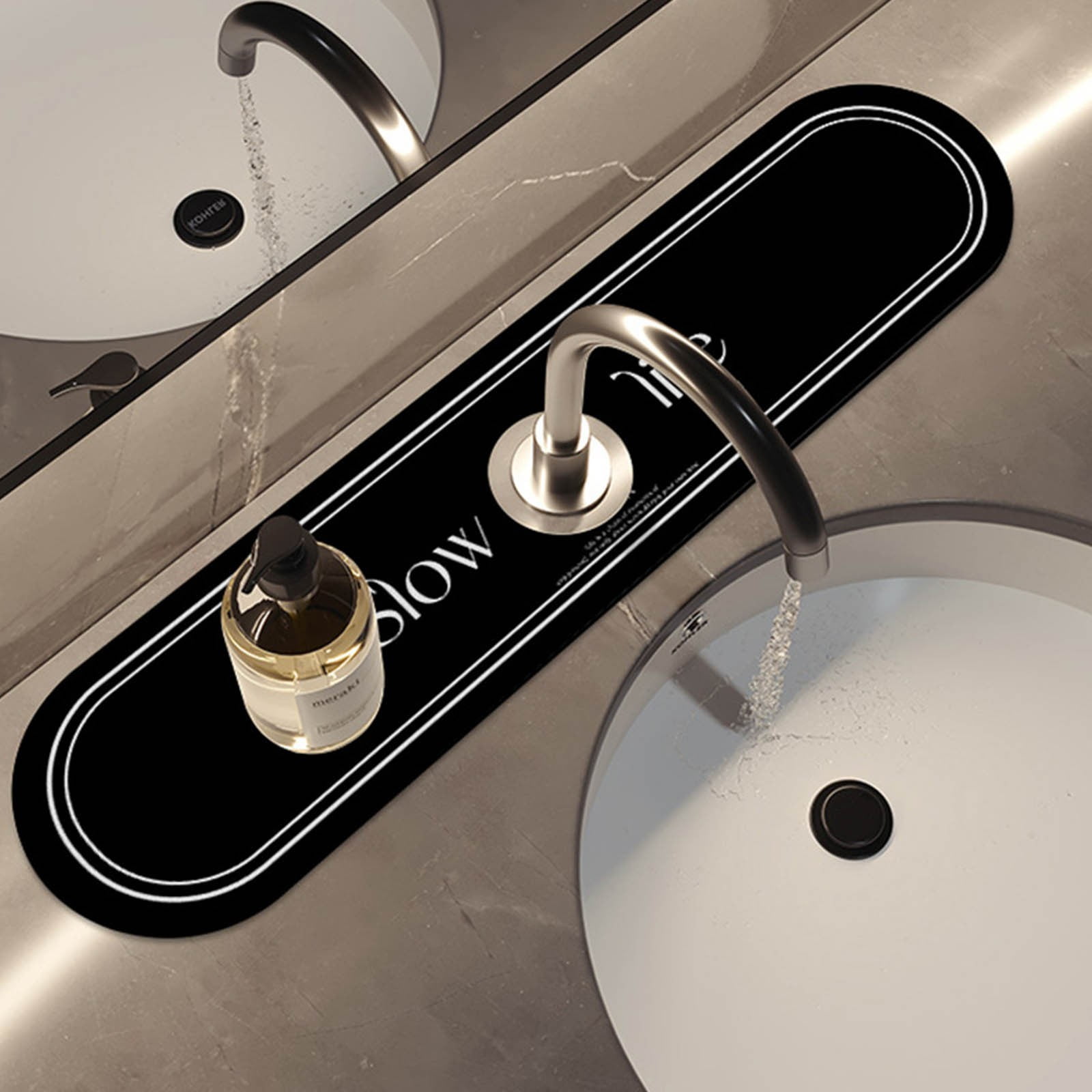 Sink Faucet Guard and Absorption Mat, Diatomaceous Mud Drip Pad, Anti ...