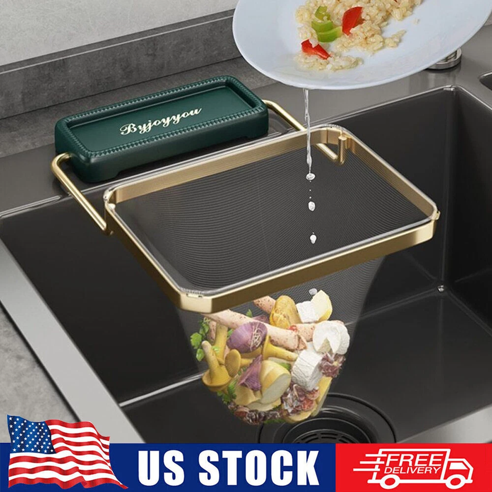 Sink Filter Rack Kitchen Foldable Strainer Mesh Bag Stand Waste Garbage ...