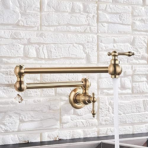 Sink Mixer Tap Wall-Mounted Brass Pot Filler Tap, Wall Mounted Foldable ...