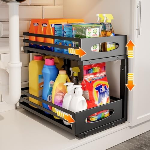 Under Sink Organizer, 2 Tier Under Sink Organizers and Storage ...
