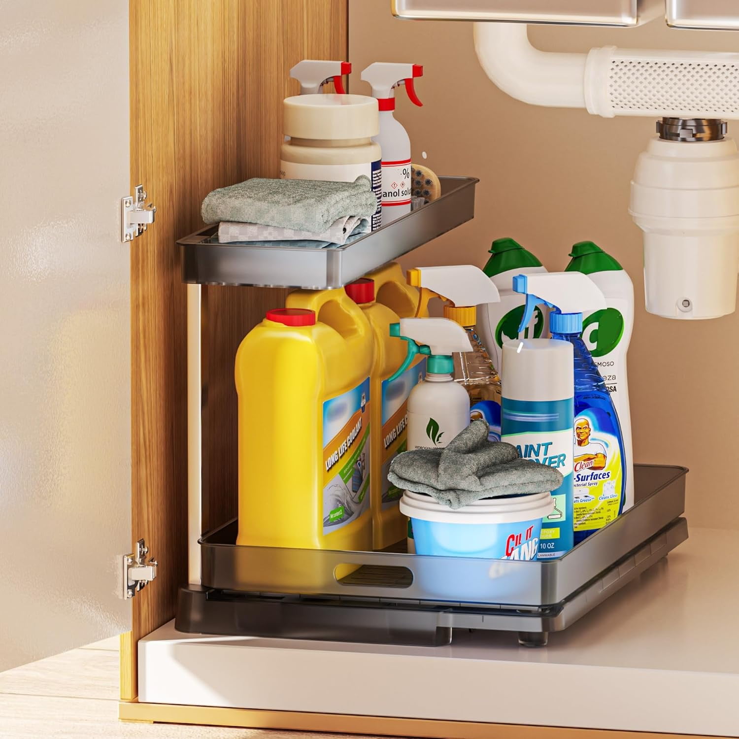 Under Sink Organizer, Pull Out Cabinet Organizer, Slide Out Under Sink ...