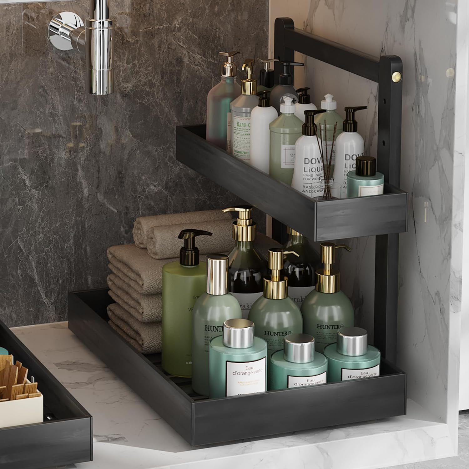 Under Sink Organizer and Storage, 2 Tier Pull Out Cabinet Organizer ...