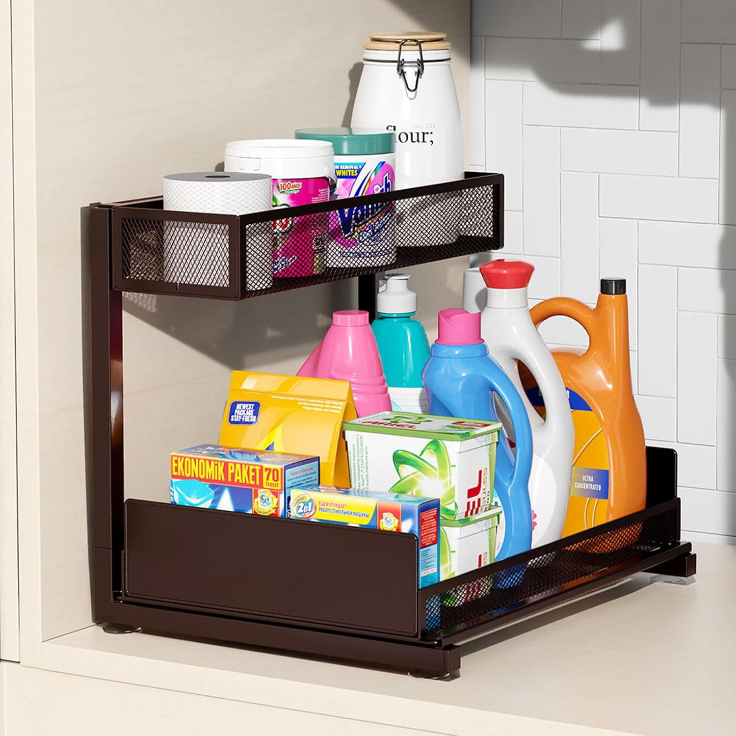 Under Sink Organizer and Storage, 2 Tier Pull Out Cabinet Organizer ...