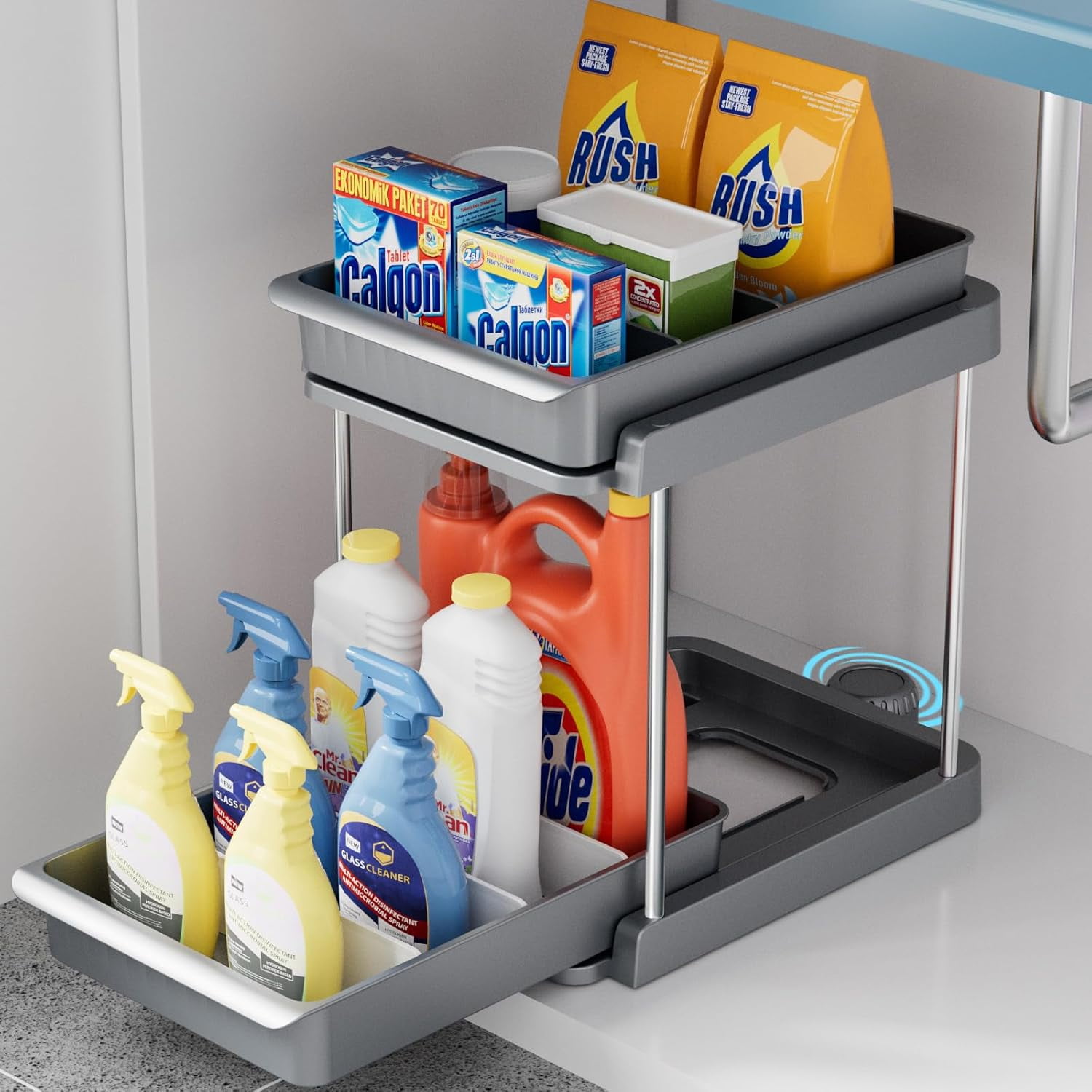 Under Sink Organizer and Storage, 2-Tier Sliding Kitchen Under Sink ...
