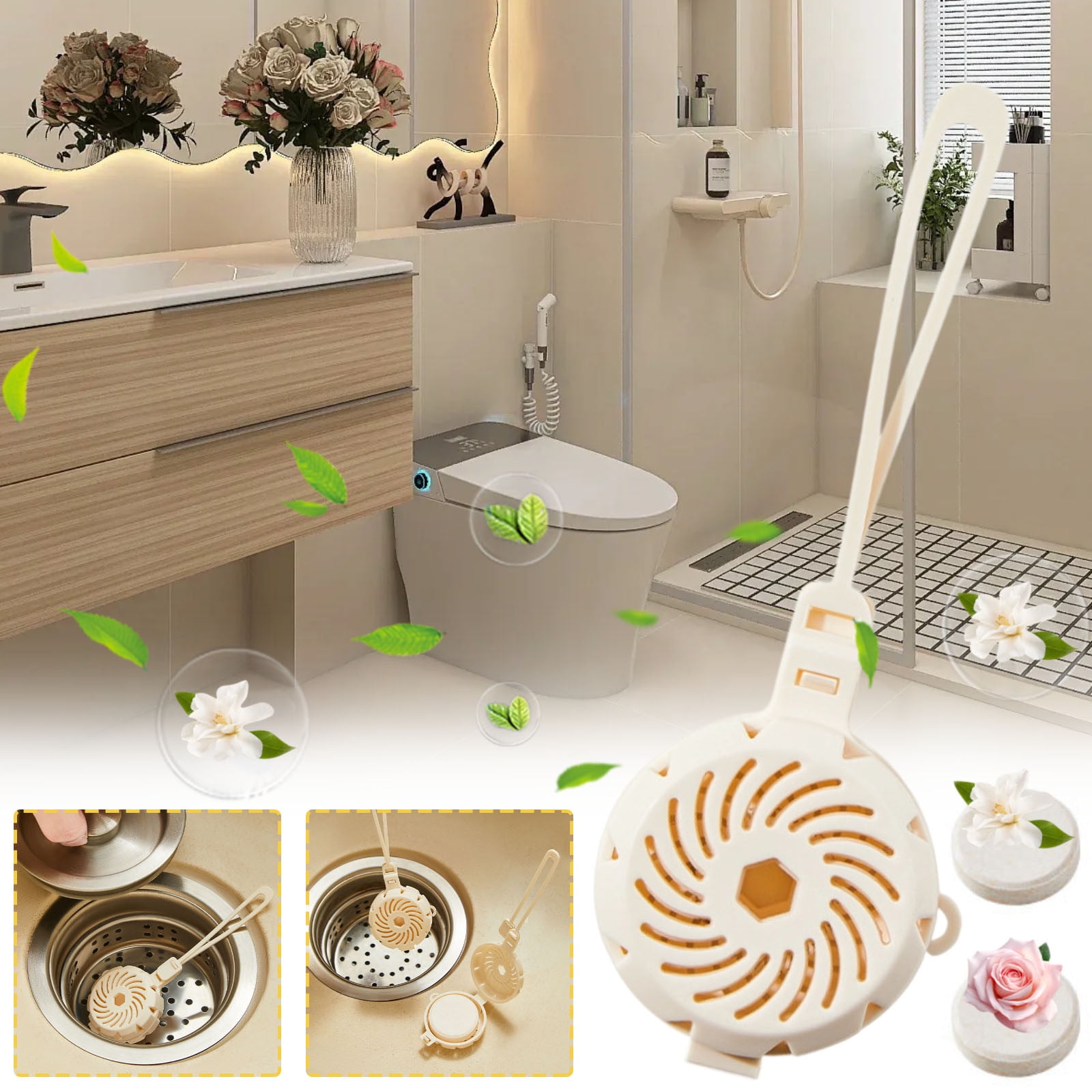 Sink Pipe Deodorizer,Kitchen Drain Cleaner,Odor Eliminator,Grout ...