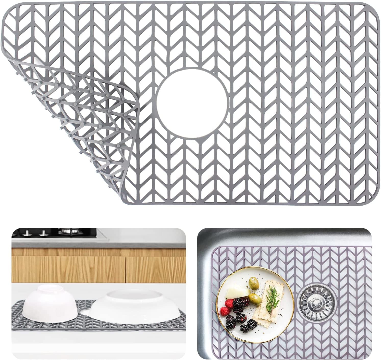 Sink Protectors for Kitchen Sink, Non-slip Silicone Sink Mats for ...