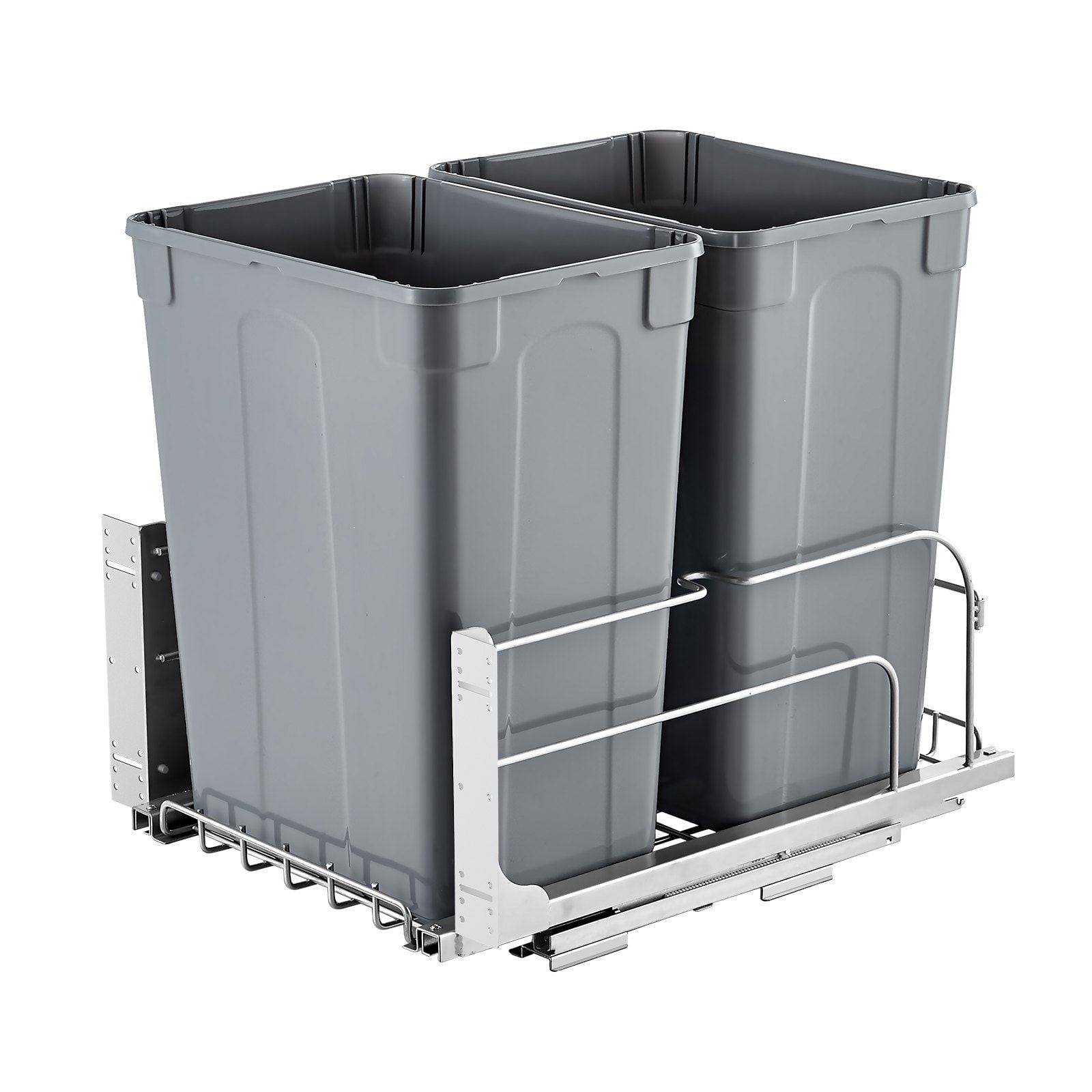 Under Sink Pull-Out Trash Bin, 35 Quart Dual Kitchen Garbage Can with ...