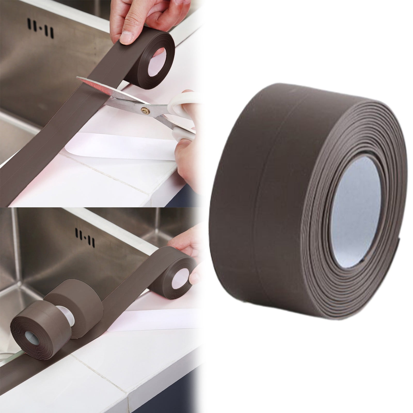 Sink Seam Seal Strip, Waterproof Adhesive, Type C, T-Style Kitchen Sink ...