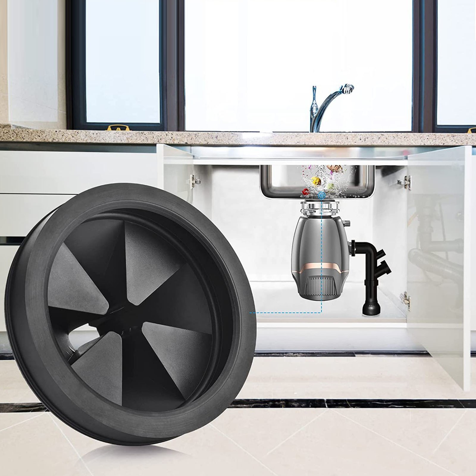 Sink Splash Guard Garbage Disposal Cover Upgraded EPDM Rubber Drain ...