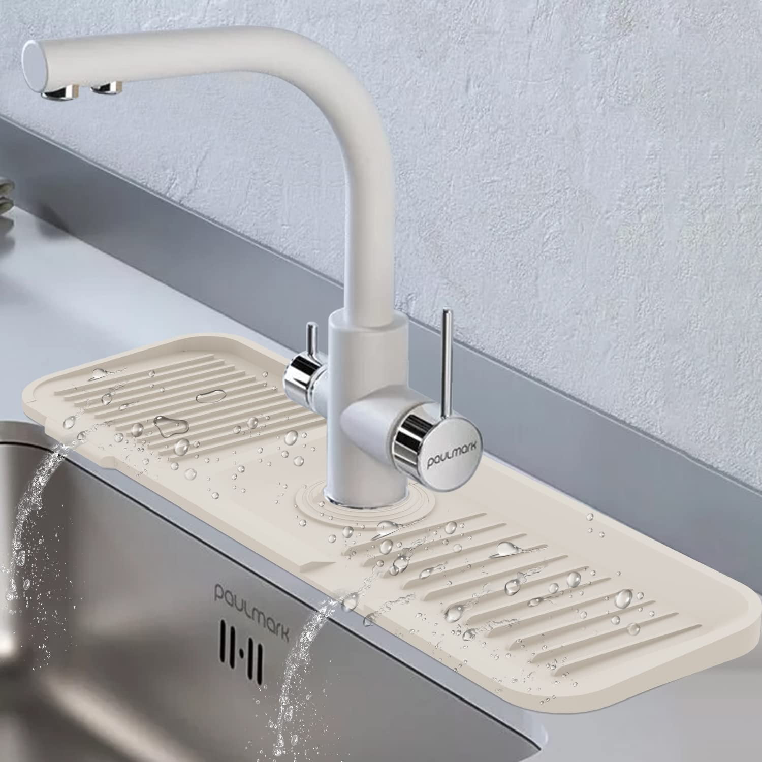Sink Splash Guard Kitchen Gadgets - Silicone Faucet Handle Drip Catcher ...