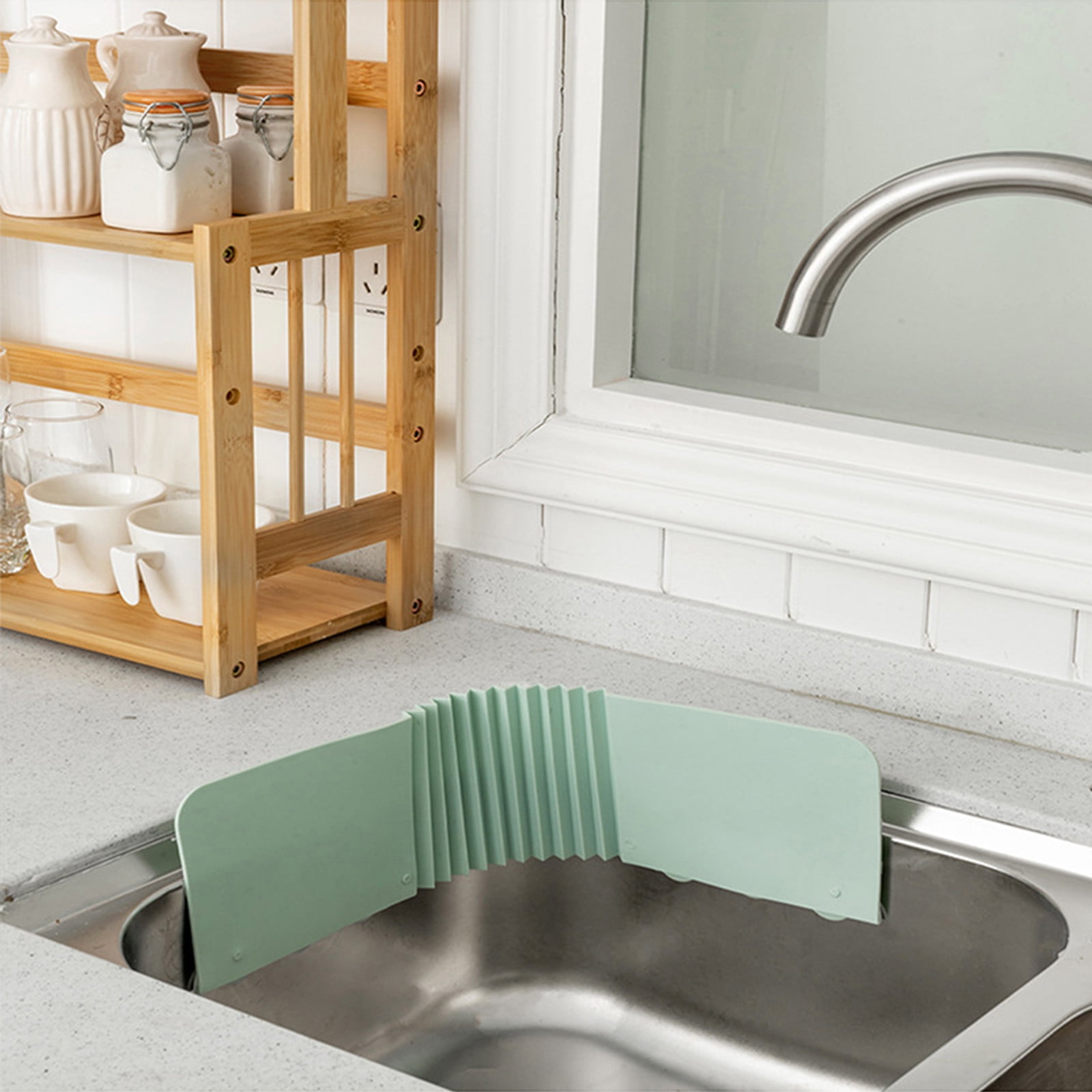 Sink Splash Guard Water-Stop Backsplash Strong Suction Silicone Splash ...