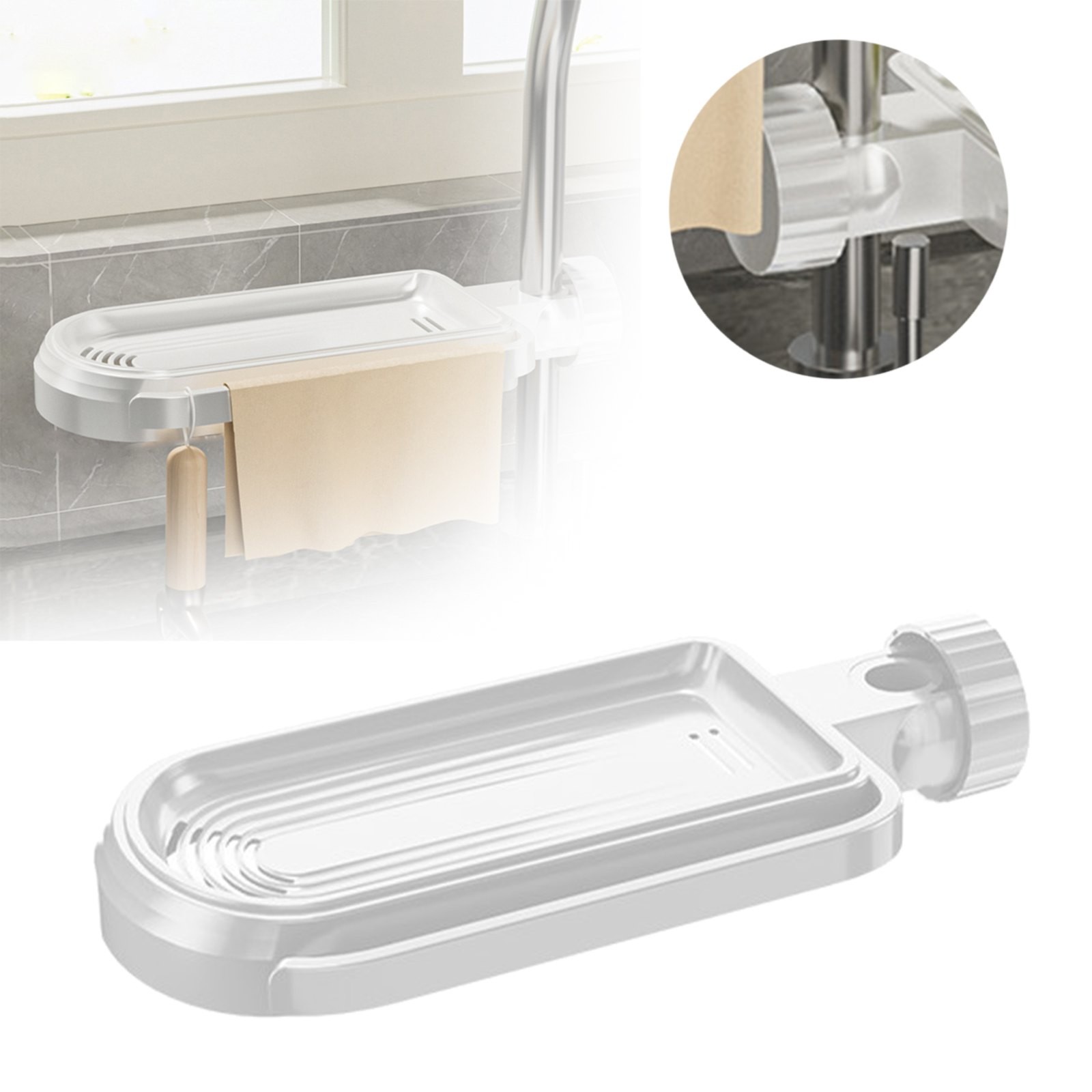 Sink Sponge Shelf Drain Rack Hanging Storage Shelves Sink Sponge Holder ...