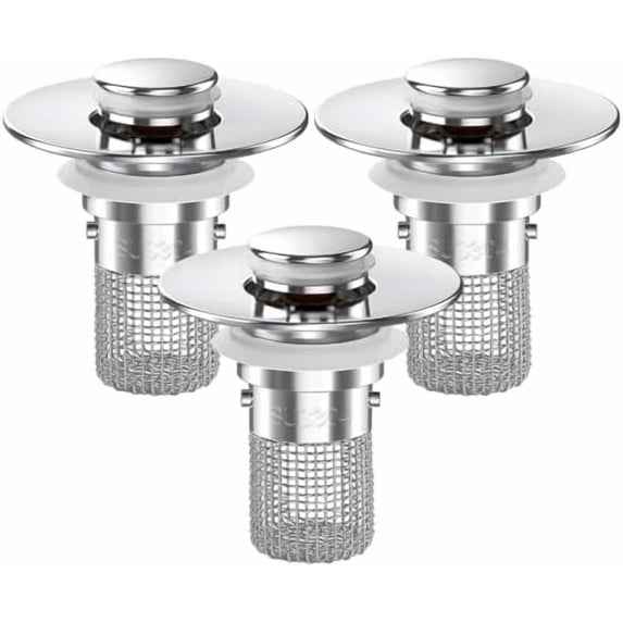 Sink Stopper Hair Catcher, Pop-up Sink Drain Strainer with Removable ...