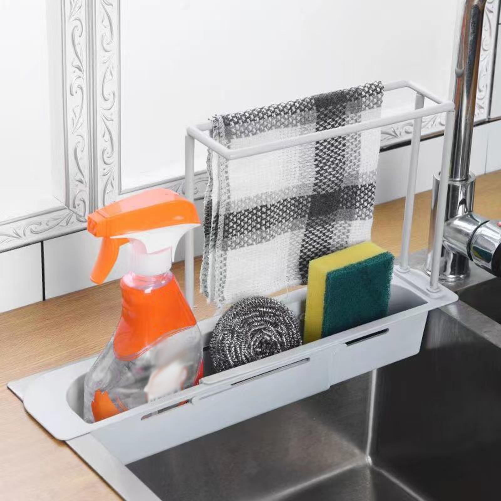 Sink Storage Rack,Adjustable Telescopic Sink Storage Rack Holder ...