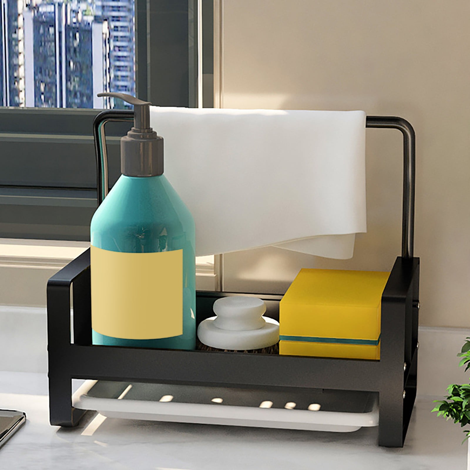 Sink Storage Rack Holder Adjustable Telescopic 2 In 1 Sink Storage Rack ...