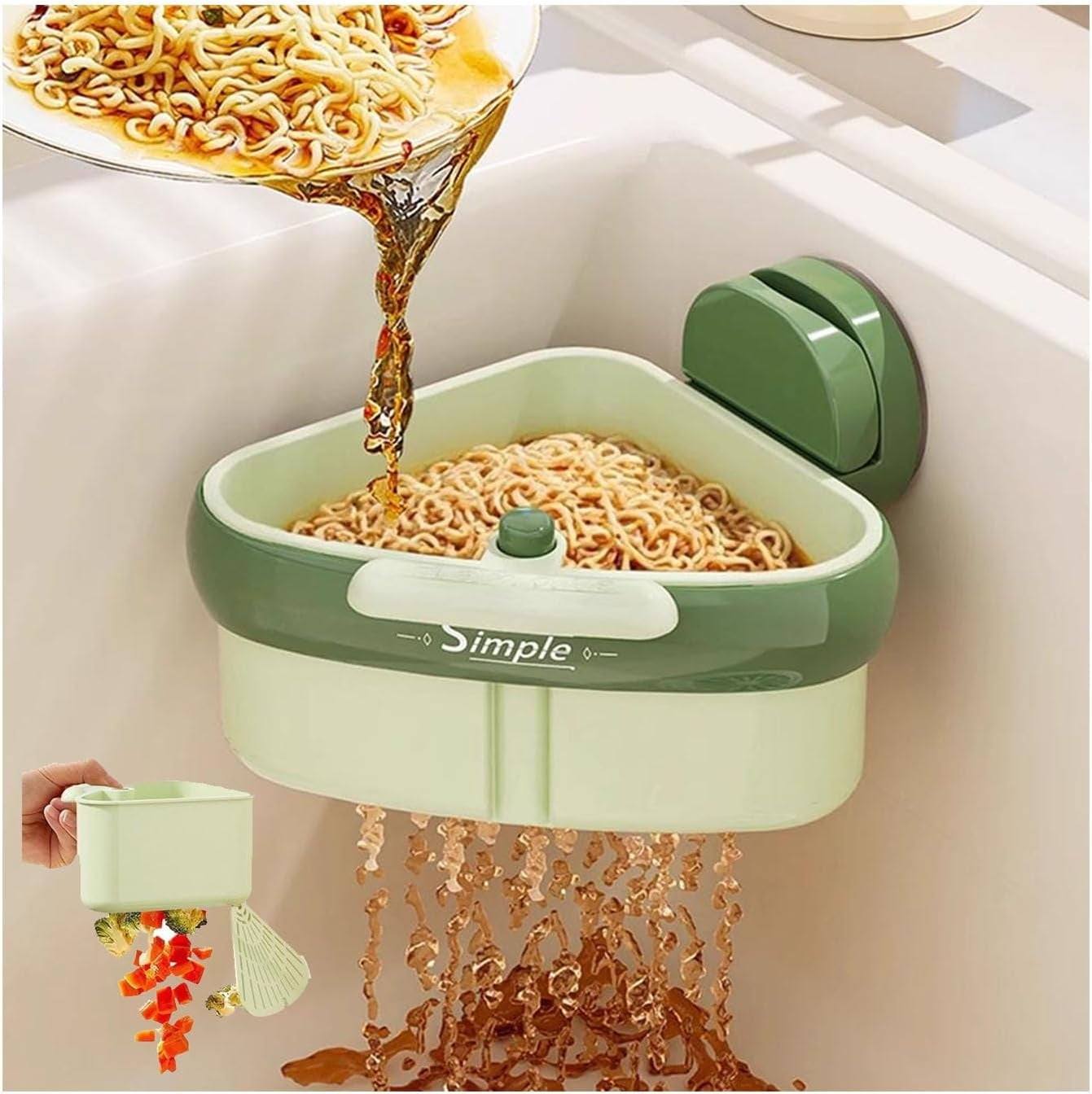 Sink Strainer Basket,2025 New Upgraded Suction Cup Press Sink Drainer ...