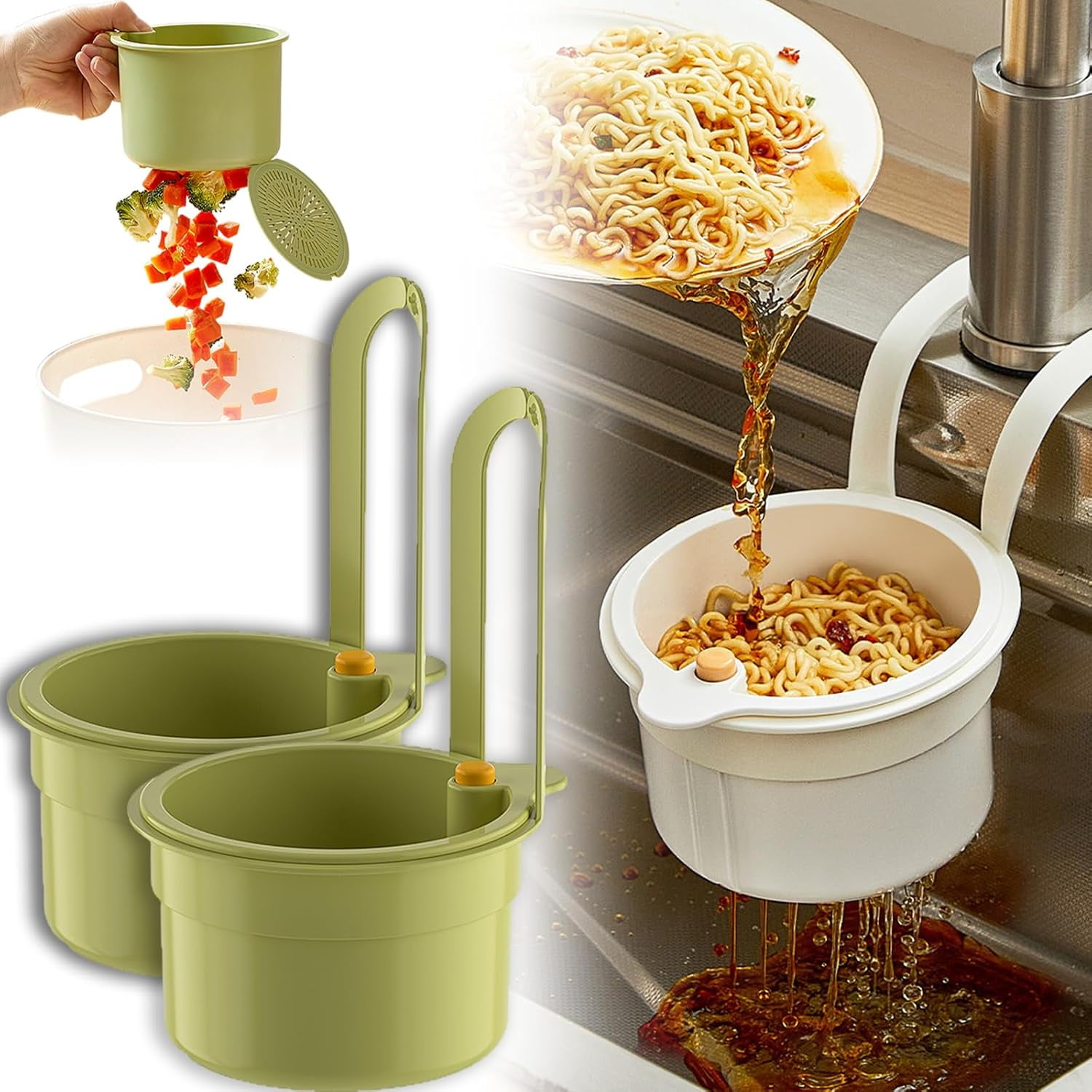 Sink Strainer Basket, 2025 Self-Cleaning Kitchen Sink Food Waste ...