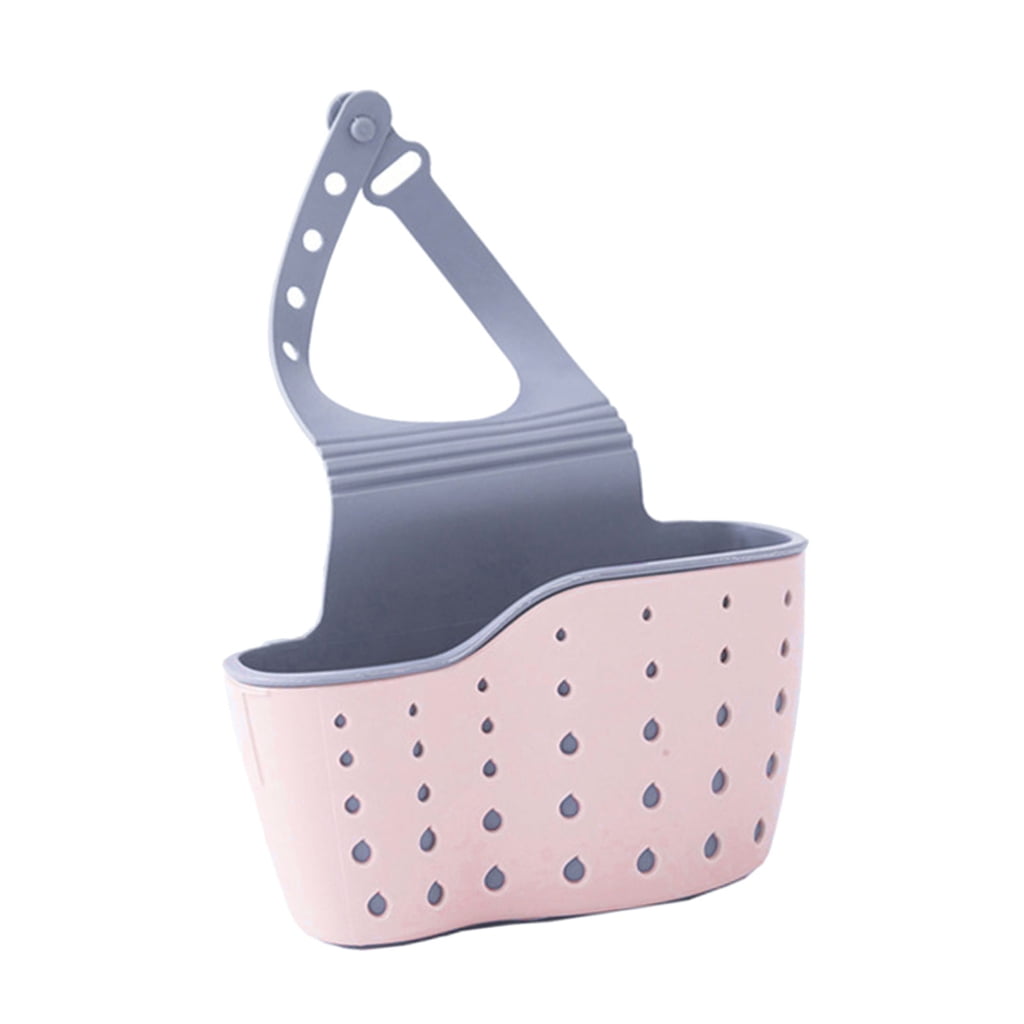 Sink Strainer Basket Hanging Faucet Sponge Shelf with Drain Holes ...