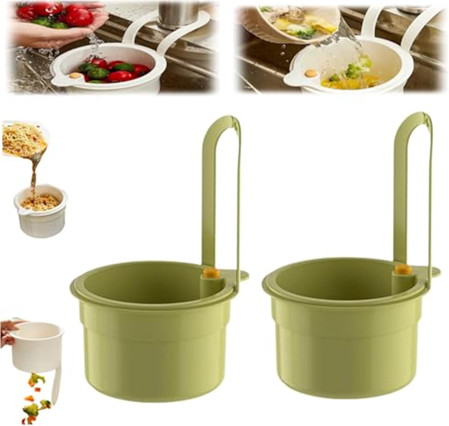 Sink Strainer Basket, Hanging Kitchen Sink Strainer Basket with Press ...