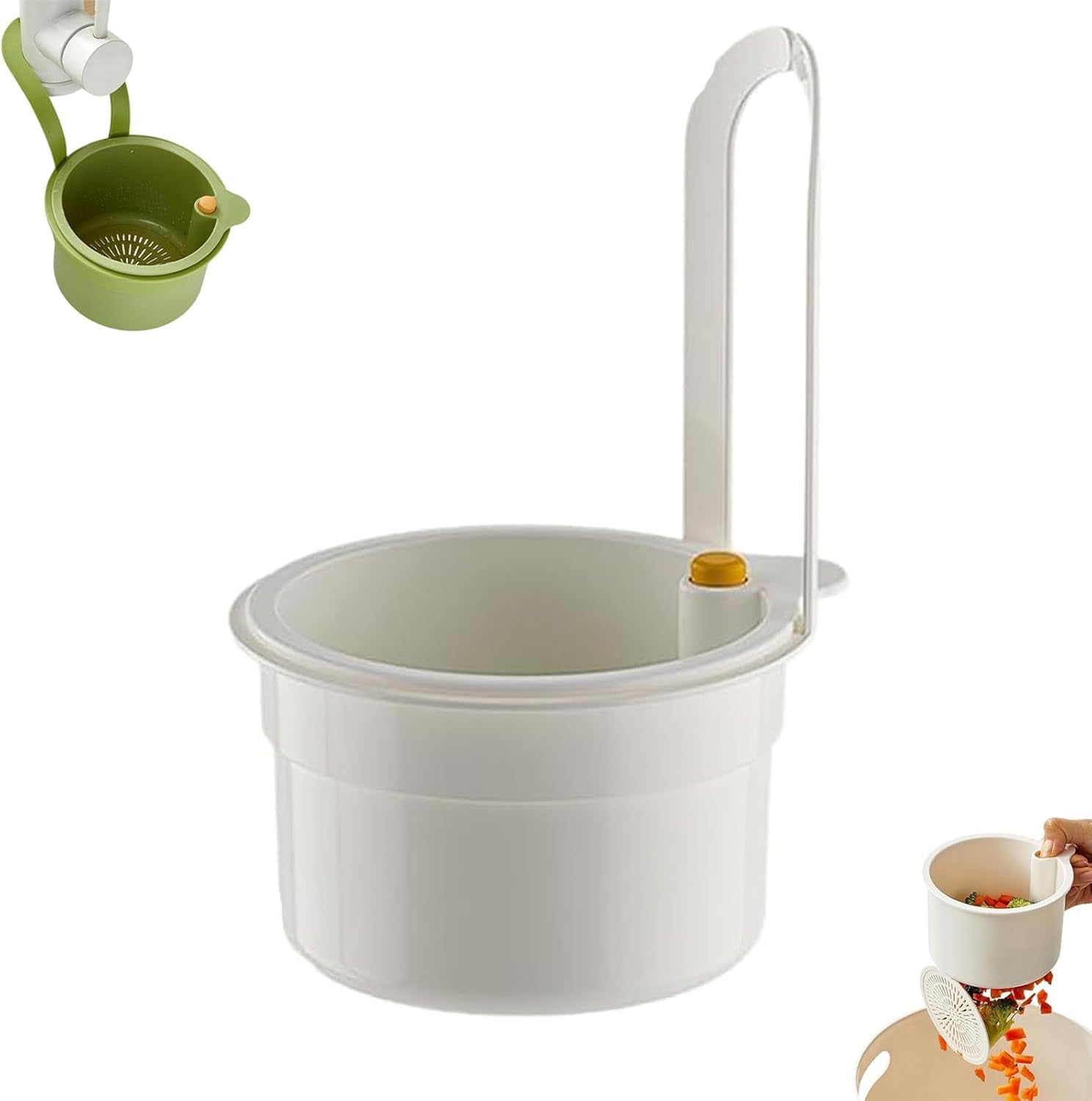 Sink Strainer Basket, Multifunction Hanging Sink Colander Drain Basket ...